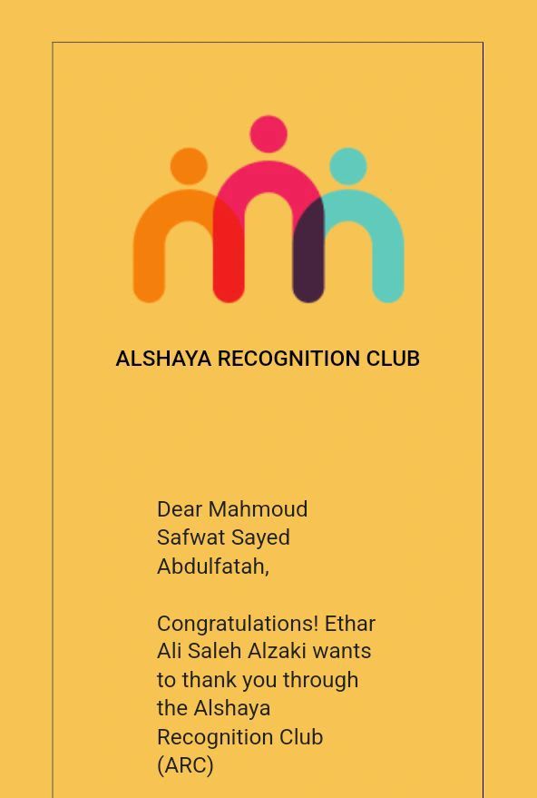 Mahmoud Safwat on LinkedIn: ALSHAYA RECOGNITION CLUB Dear Mahmoud ... Mahmoud Safwat on LinkedIn: ALSHAYA RECOGNITION CLUB Dear Mahmoud ...