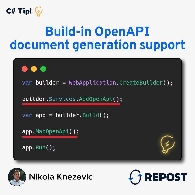 Nikola Knežević on LinkedIn: Built-in support for OpenAPI document ... Nikola Knežević on LinkedIn: Built-in support for OpenAPI document ...