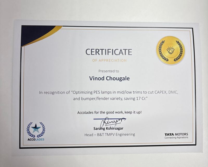 #appreciationcertificate #tata | Vinod Chougale | 27 comments #appreciationcertificate #tata | Vinod Chougale | 27 comments