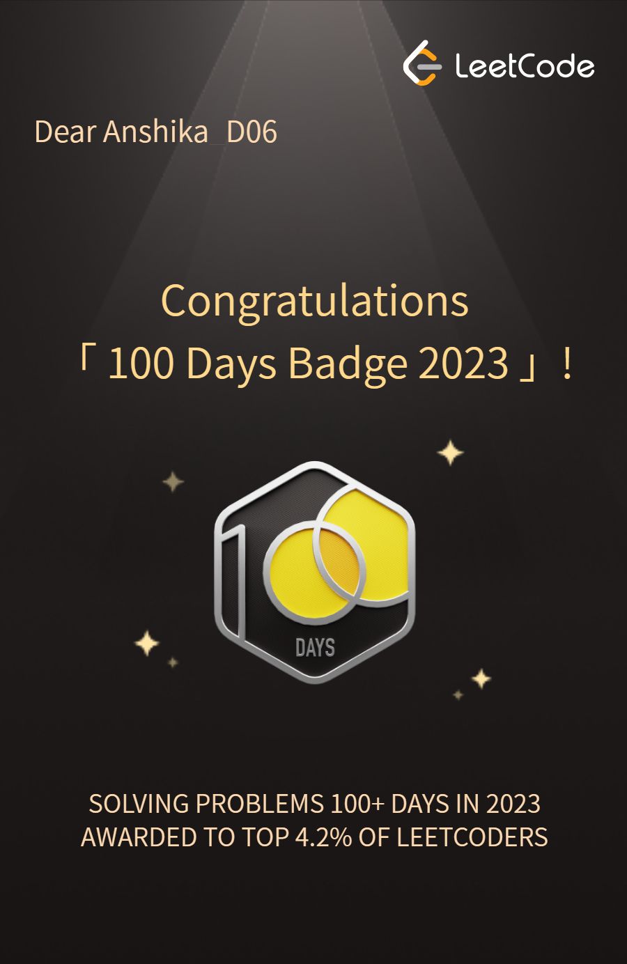 Anshika Das on LinkedIn: #100daysofcode #leetcode #leetcode2023 # ... Anshika Das on LinkedIn: #100daysofcode #leetcode #leetcode2023 # ...