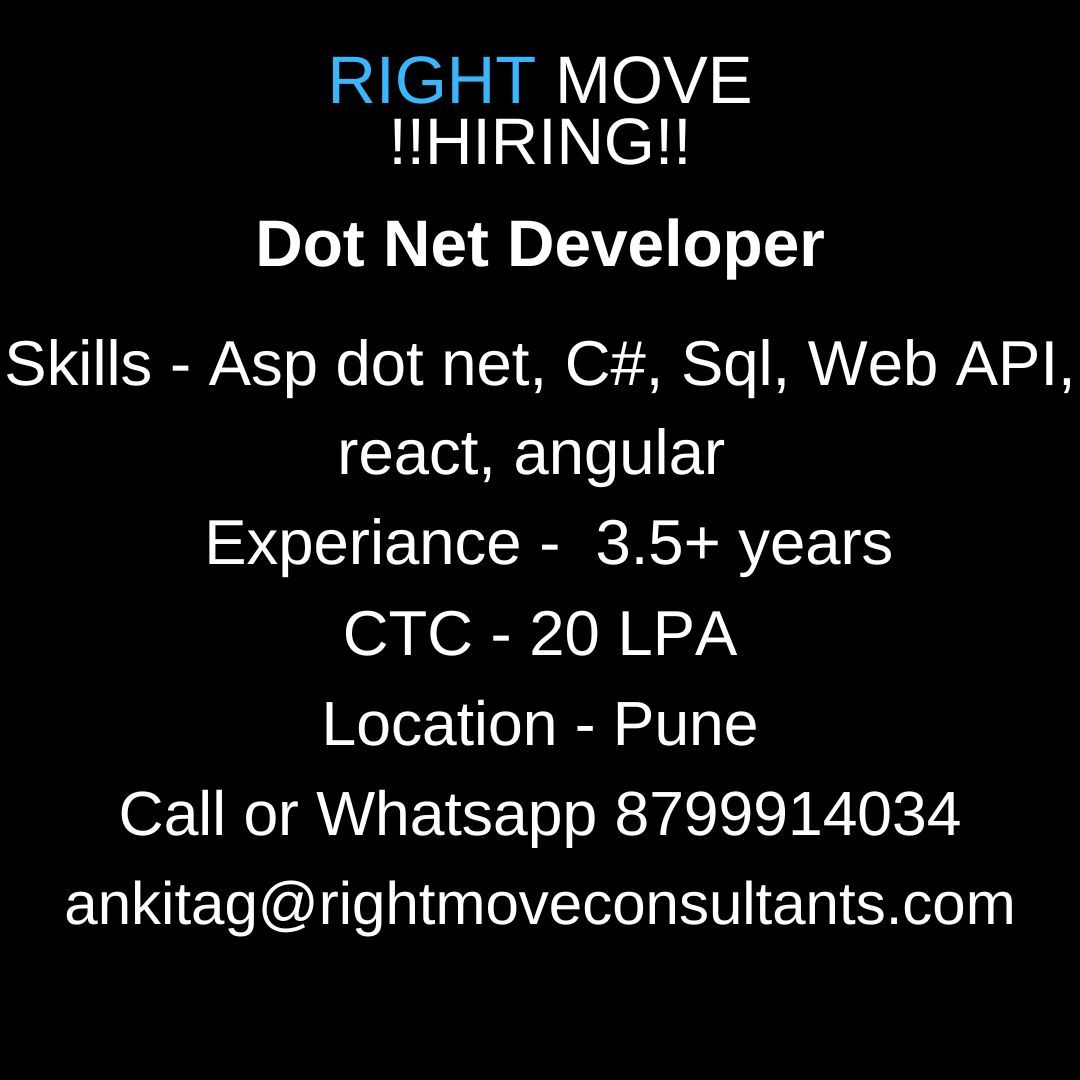 Ankita G on LinkedIn: #aspdotnet #csharp #sql #webapi #angular #react Ankita G on LinkedIn: #aspdotnet #csharp #sql #webapi #angular #react