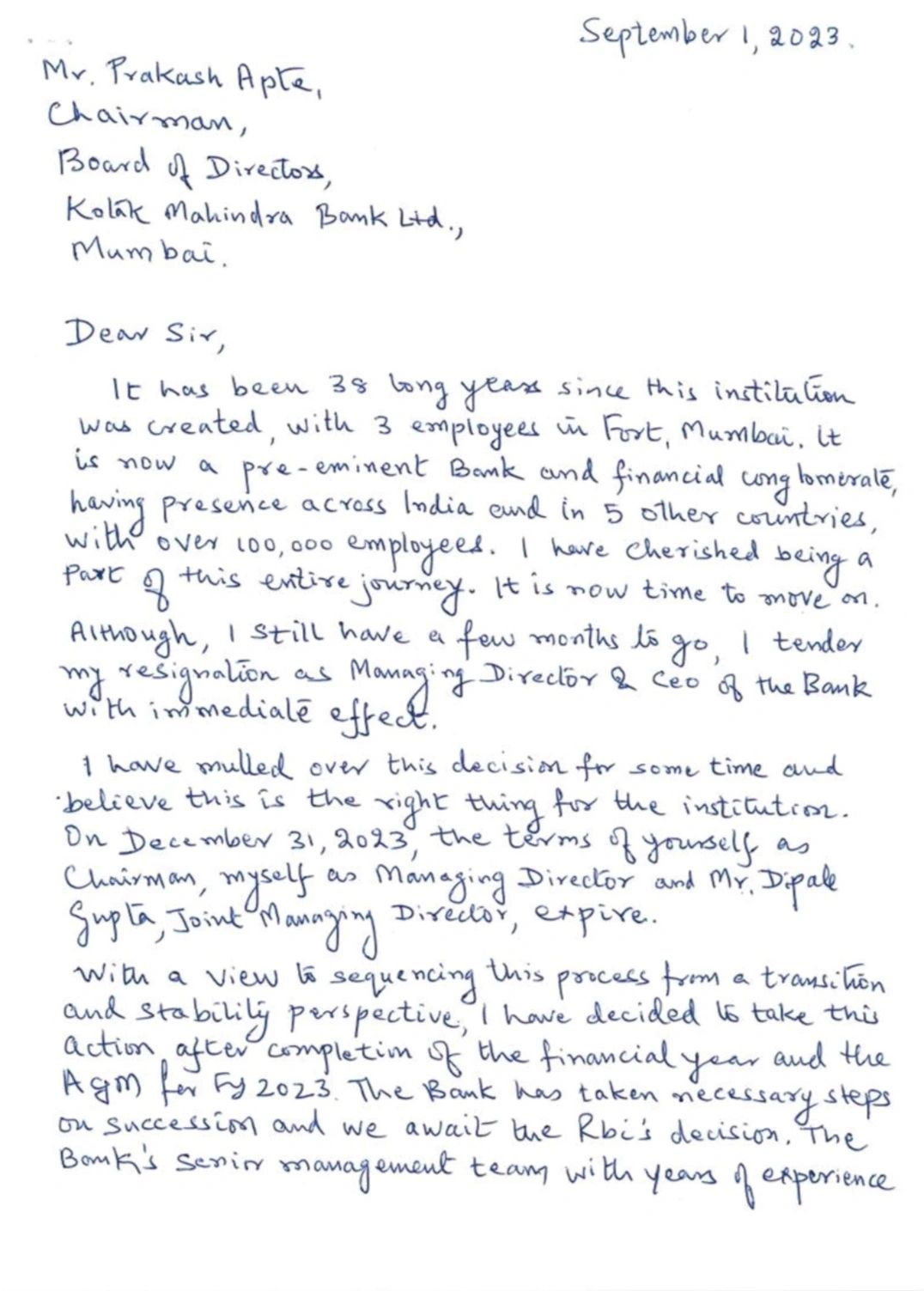 CA Neeraj Goyal on LinkedIn: Uday Kotak resigned as CEO & MD of Kotak ... CA Neeraj Goyal on LinkedIn: Uday Kotak resigned as CEO & MD of Kotak ...