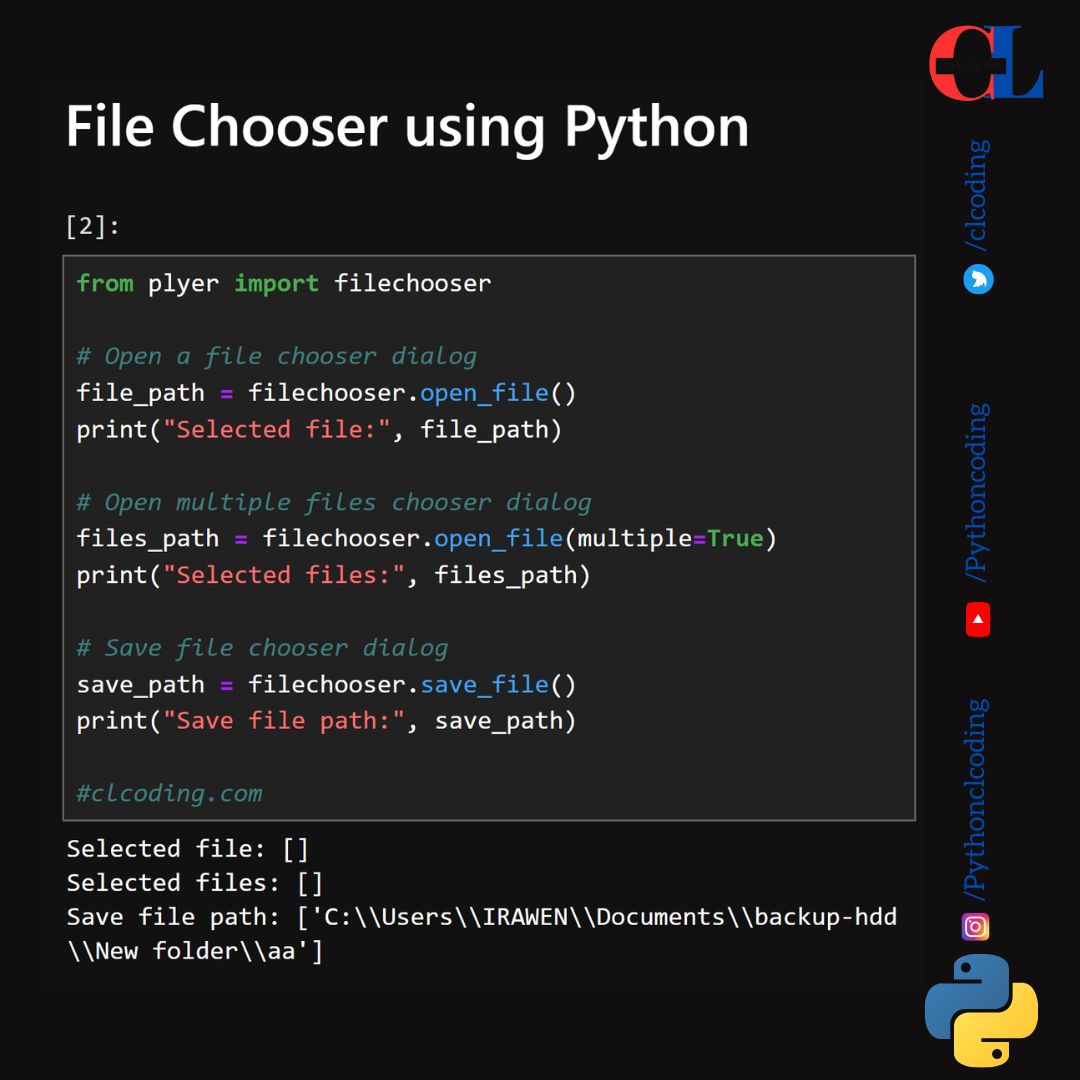Python Coding on LinkedIn: File Chooser using Python https://lnkd.in ... Python Coding on LinkedIn: File Chooser using Python https://lnkd.in ...