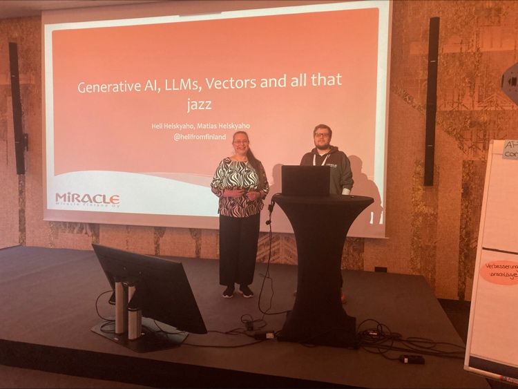 Heli and Matias delivering a keynote at APEX Connect 2024 in Dusseldorf ... Heli and Matias delivering a keynote at APEX Connect 2024 in Dusseldorf ...