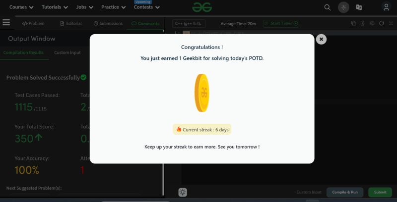 Anmol Singh on LinkedIn: #100daysofcode #gfg #potd #drgviswanathan # ... Anmol Singh on LinkedIn: #100daysofcode #gfg #potd #drgviswanathan # ...