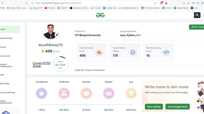 #codingstreak #gfg #100daysofcode | AYUSH MANOJ BISOYI #codingstreak #gfg #100daysofcode | AYUSH MANOJ BISOYI