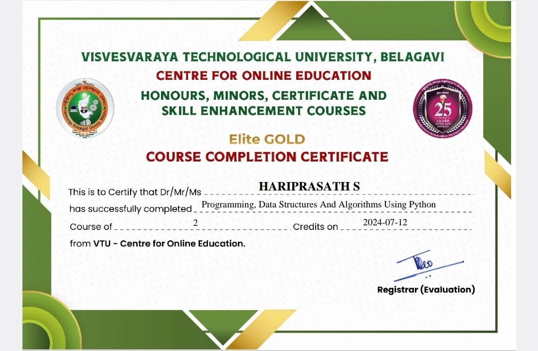 Hariprasath S on LinkedIn: #python #datastructures #algorithms #vtu Hariprasath S on LinkedIn: #python #datastructures #algorithms #vtu