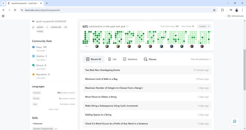 AYUSH SURYAVANSHI on LinkedIn: #codingjourney #leetcode #github # ... AYUSH SURYAVANSHI on LinkedIn: #codingjourney #leetcode #github # ...