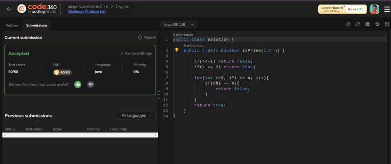 Shubham Bhoite on LinkedIn: #codingchallenge #primenumbers # ... Shubham Bhoite on LinkedIn: #codingchallenge #primenumbers # ...