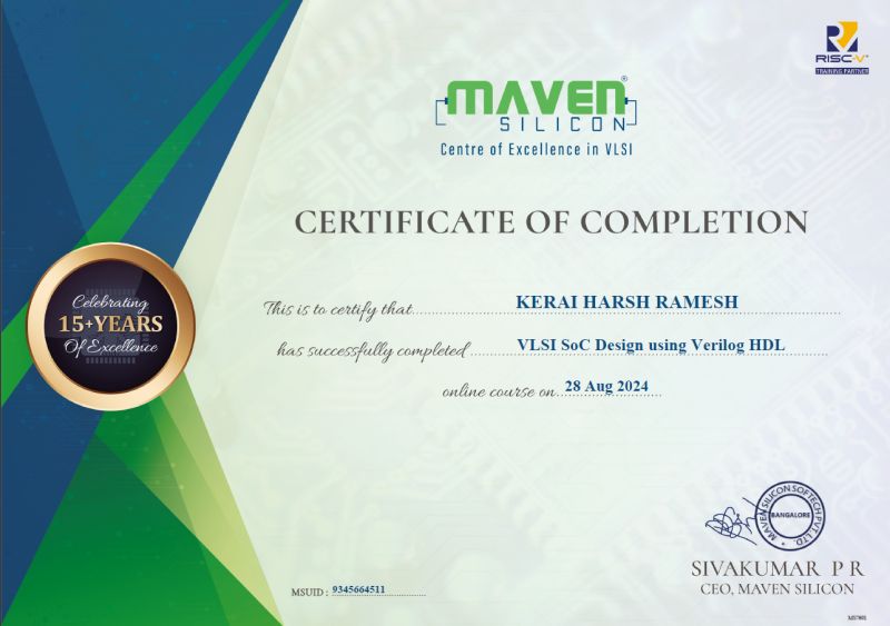 Harsh Kerai on LinkedIn: VLSI SoC Design using Verilog HDL Harsh Kerai on LinkedIn: VLSI SoC Design using Verilog HDL