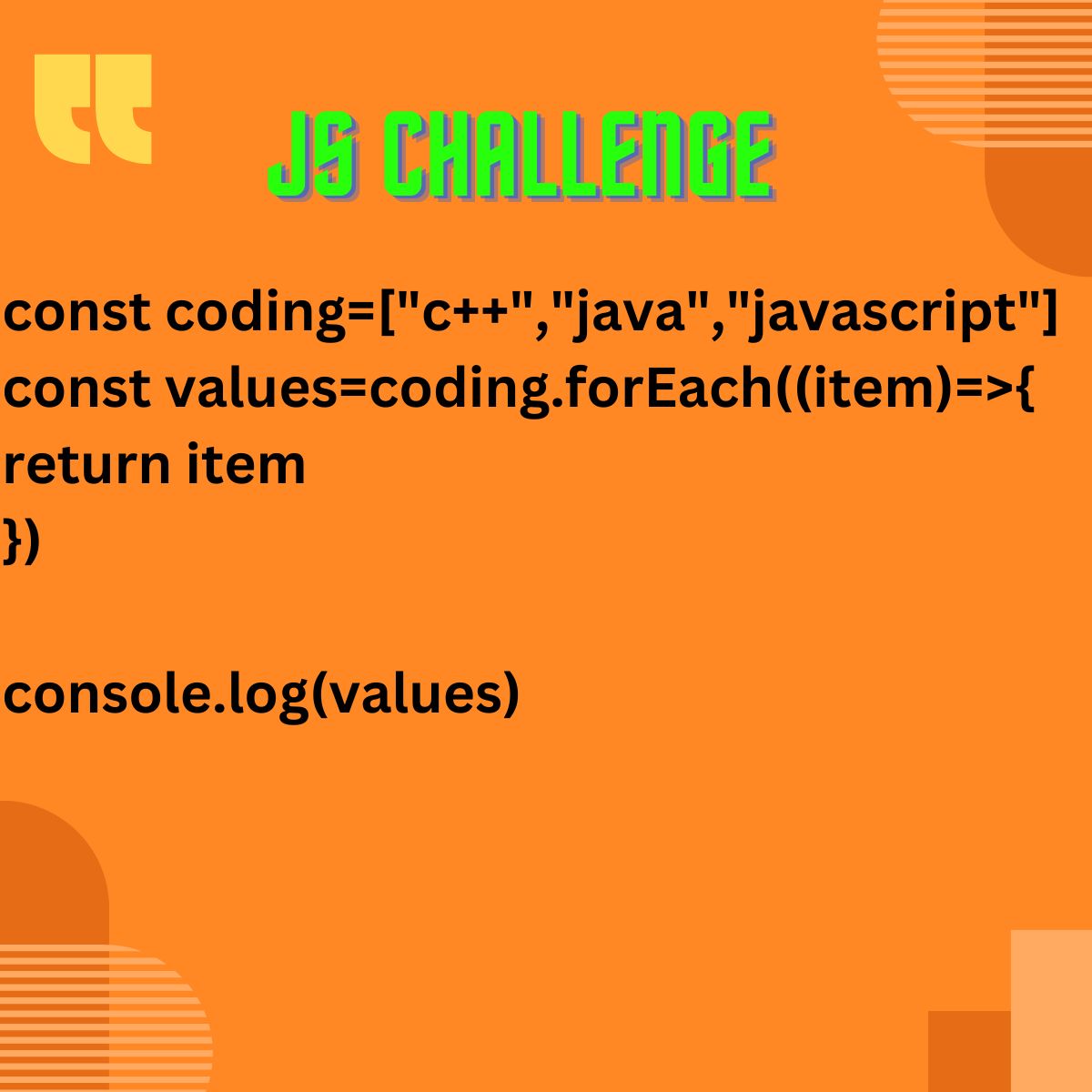 Najmuddin Ansari on LinkedIn: #jschallenge #js #javascript Najmuddin Ansari on LinkedIn: #jschallenge #js #javascript