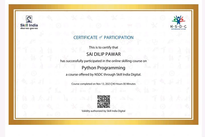 Sai Pawar on LinkedIn: #python #pythonprogramming #skillindia #nsdc Sai Pawar on LinkedIn: #python #pythonprogramming #skillindia #nsdc