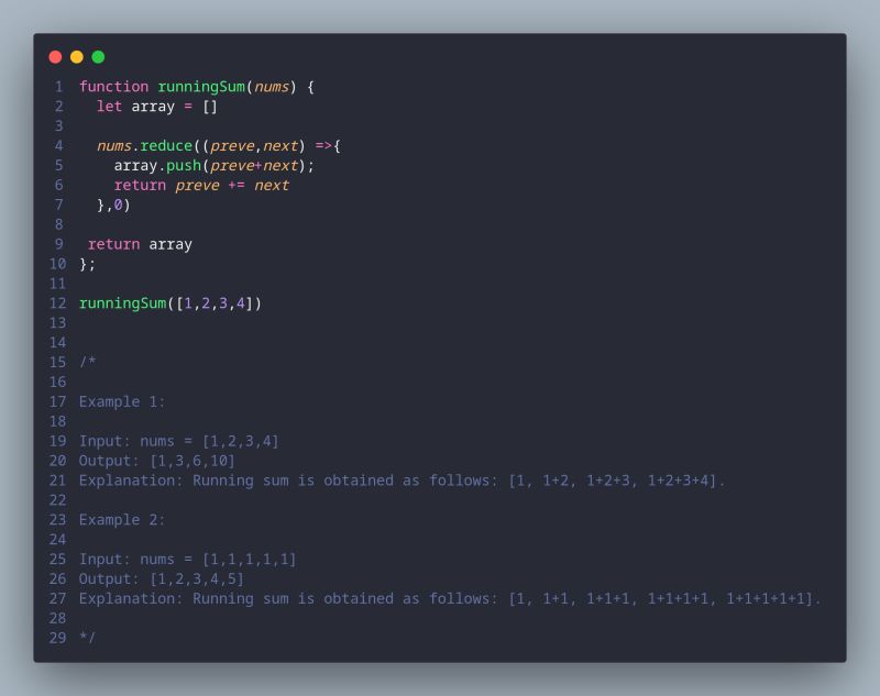 Denner Bernardes on LinkedIn: leetCode 1480. Running Sum of 1d Array ... Denner Bernardes on LinkedIn: leetCode 1480. Running Sum of 1d Array ...
