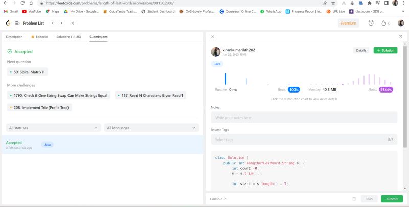 kiran kumari on LinkedIn: Problem : length-of-last-word Platform ... kiran kumari on LinkedIn: Problem : length-of-last-word Platform ...