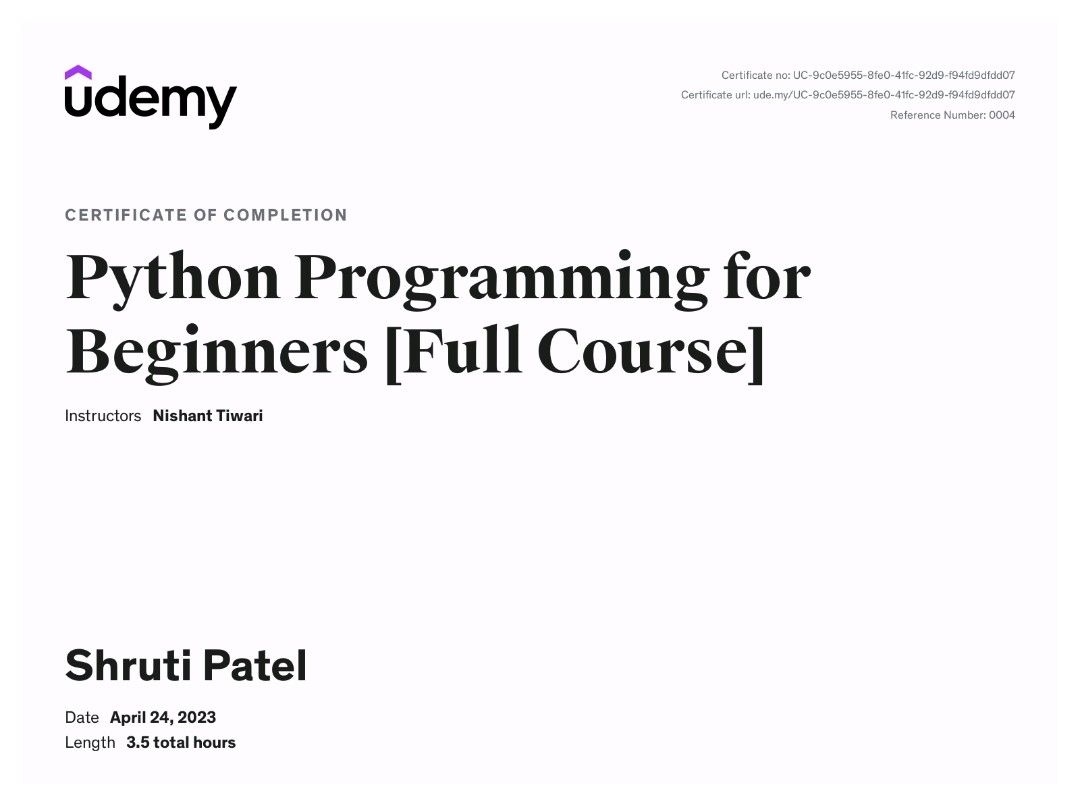 Shruti Patel on LinkedIn: #pythonprogramming #basics #udemy Shruti Patel on LinkedIn: #pythonprogramming #basics #udemy