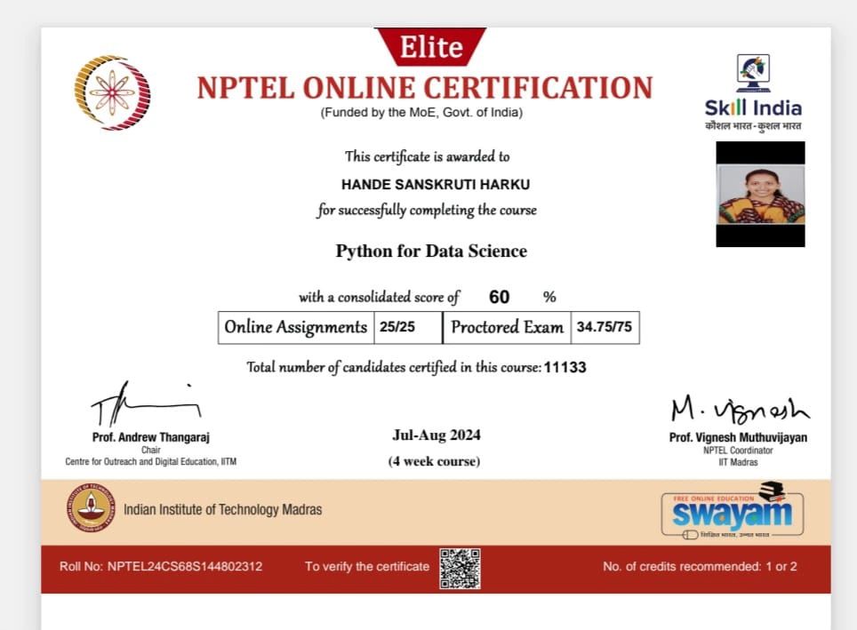 Sanskruti Hande on LinkedIn: #nptel #iit #datascience #python # ... Sanskruti Hande on LinkedIn: #nptel #iit #datascience #python # ...