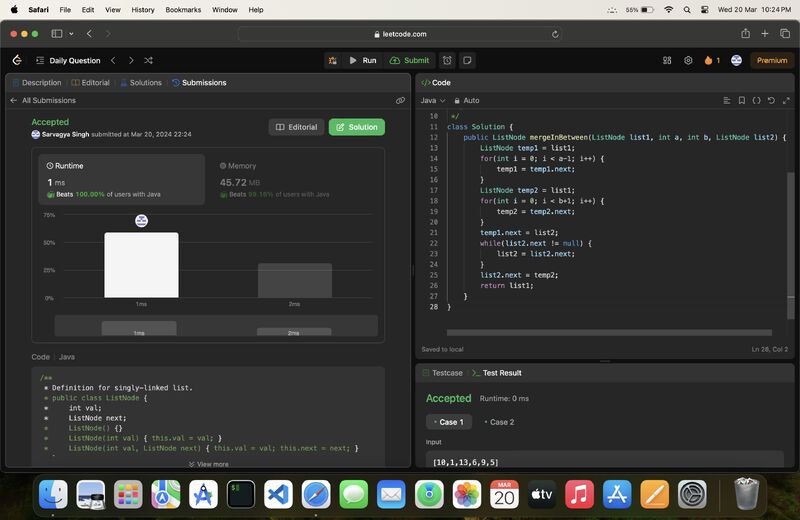 Conquered Today's LeetCode Problem: Merge Between Linked Lists ... Conquered Today's LeetCode Problem: Merge Between Linked Lists ...