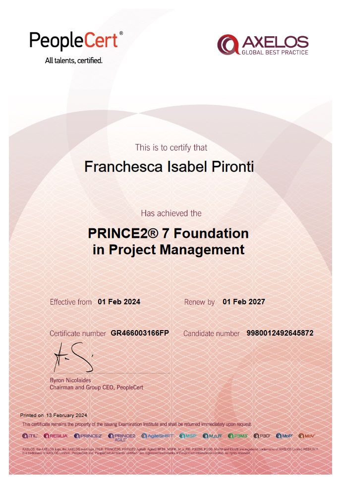 Franchesca Pironti on LinkedIn: Delighted to have successfully ... Franchesca Pironti on LinkedIn: Delighted to have successfully ...