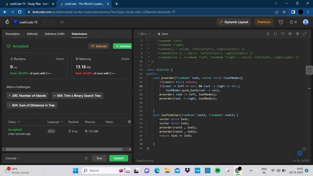 #75dayshardchallenge #leetcode #codingjourney #programming… | Harsh Gupta #75dayshardchallenge #leetcode #codingjourney #programming… | Harsh Gupta