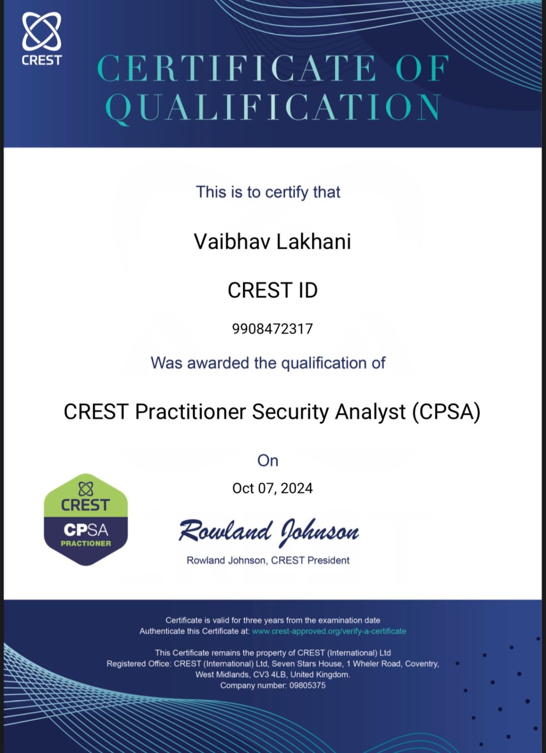 Vaibhav Lakhani on LinkedIn: #crest #cpsa #crt #security #pentesting # ... Vaibhav Lakhani on LinkedIn: #crest #cpsa #crt #security #pentesting # ...