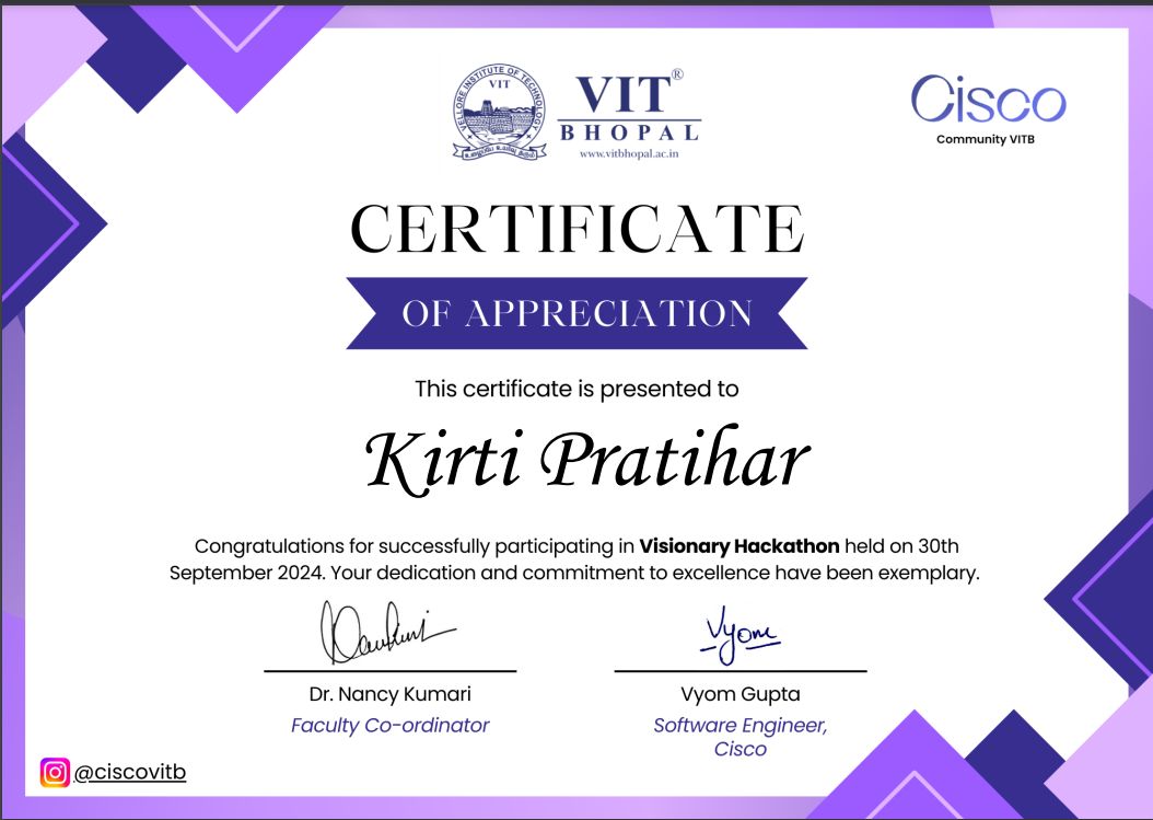 Kirti Pratihar on LinkedIn: #hackathon #coding #ciscocommunity # ... Kirti Pratihar on LinkedIn: #hackathon #coding #ciscocommunity # ...