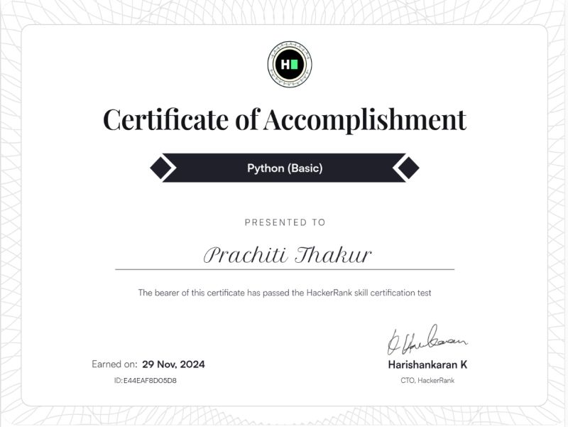 Iām thrilled to share that I have successfully completed the Python ... Iām thrilled to share that I have successfully completed the Python ...