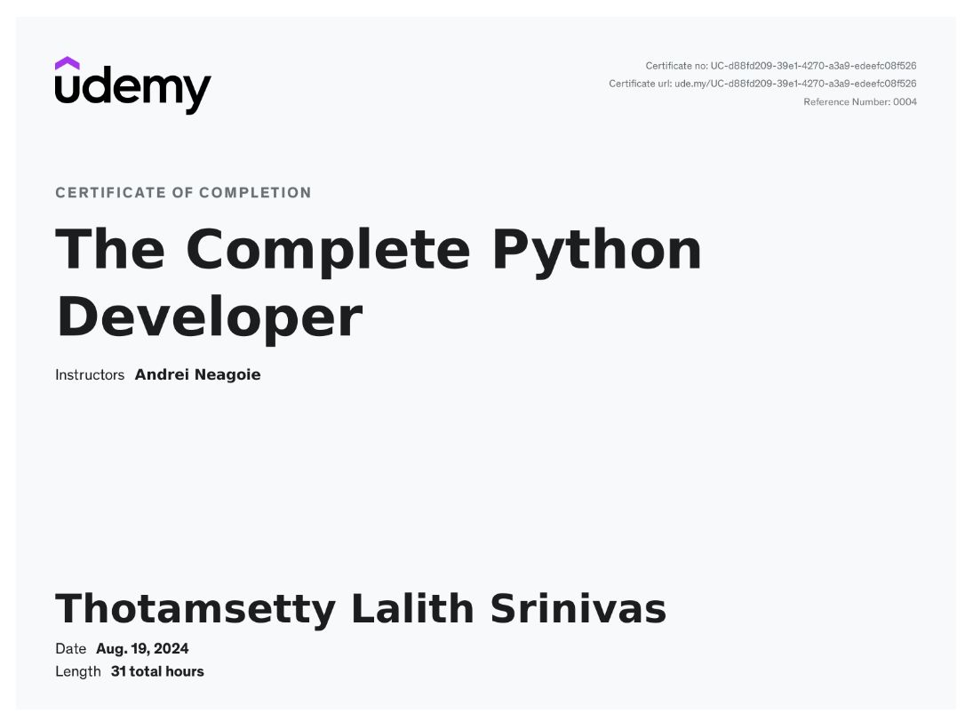 Lalith Srinivas Thotamsetty on LinkedIn: #python #learning # ... Lalith Srinivas Thotamsetty on LinkedIn: #python #learning # ...