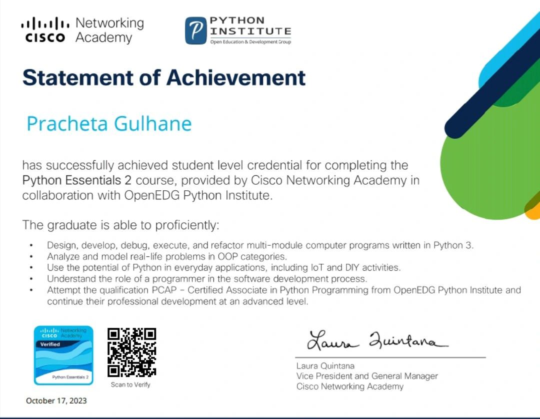 Pracheta Gulhane on LinkedIn: #python #pythonprogramming #pythoncoding Pracheta Gulhane on LinkedIn: #python #pythonprogramming #pythoncoding