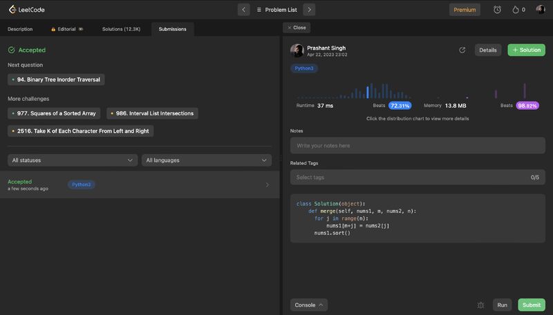 Prashant Singh on LinkedIn: #leetcode #python3 #datastructures #day02 # ... Prashant Singh on LinkedIn: #leetcode #python3 #datastructures #day02 # ...