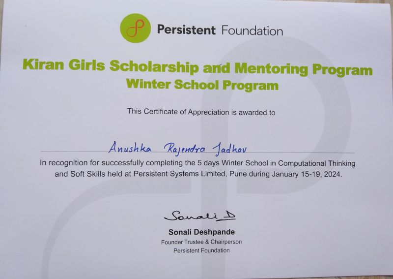 Anushka Jadhav on LinkedIn: #connections #winterschool #kiranscholer # ... Anushka Jadhav on LinkedIn: #connections #winterschool #kiranscholer # ...