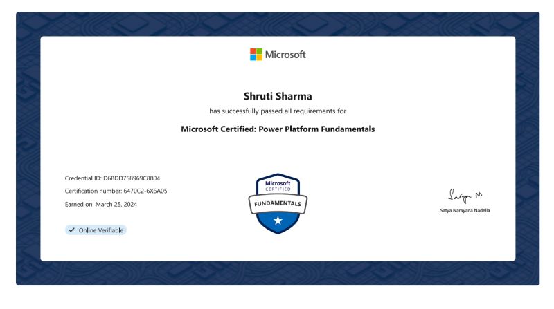 Just Earned my Microsoft Certified: Power Platform Fundamentals ... Just Earned my Microsoft Certified: Power Platform Fundamentals ...