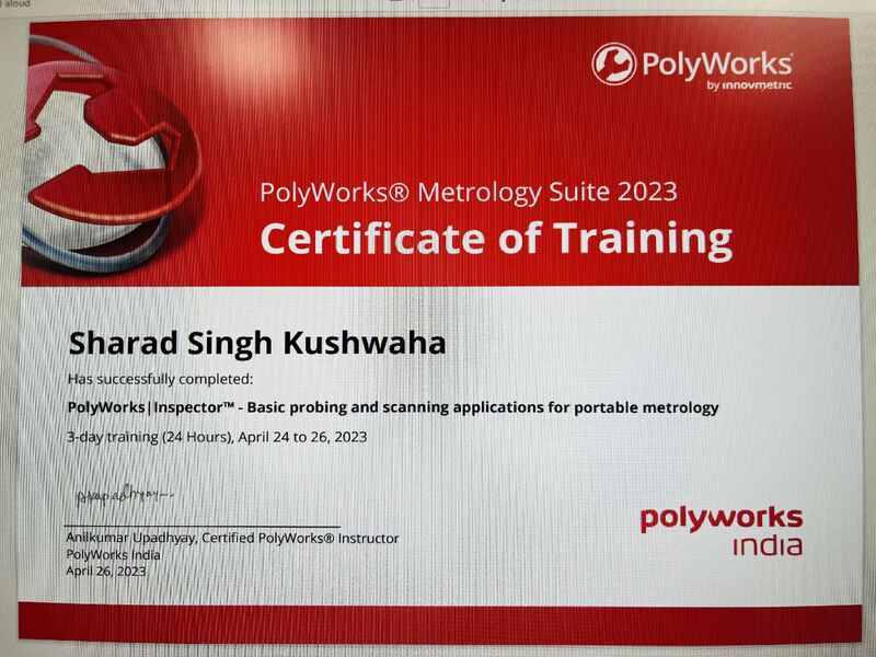 Sharad Singh kushwaha on LinkedIn: Polyworks Software Training Done Sharad Singh kushwaha on LinkedIn: Polyworks Software Training Done
