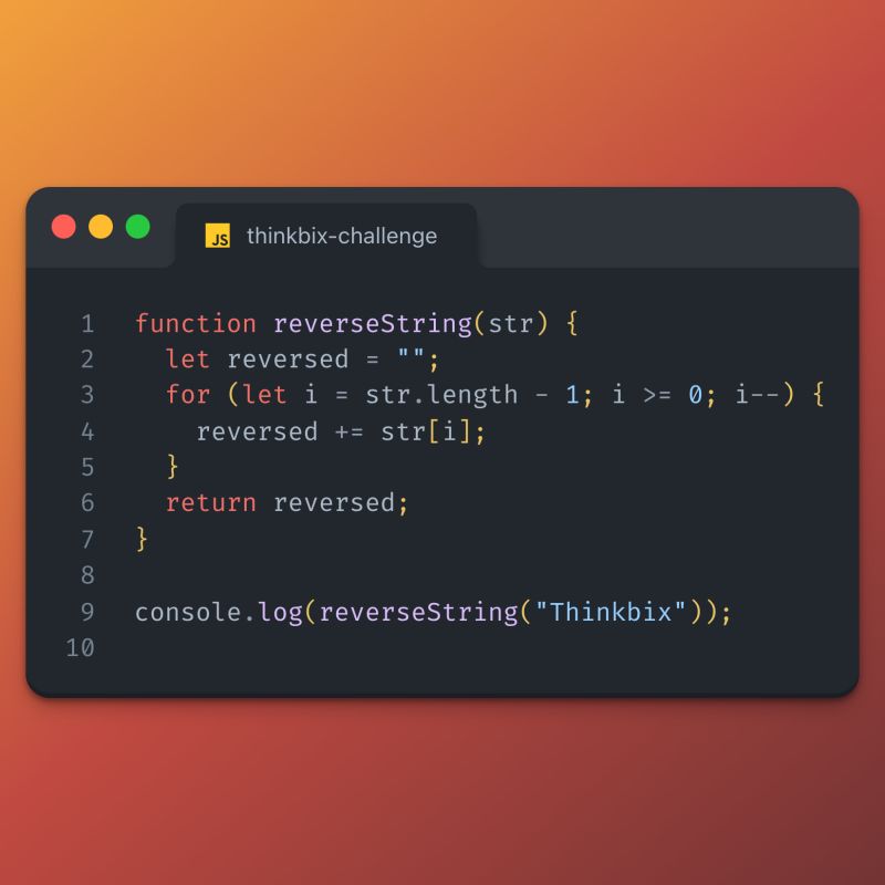 Thinkbix Technologies on LinkedIn: #codechallenge #thinkbix #javascript ... Thinkbix Technologies on LinkedIn: #codechallenge #thinkbix #javascript ...