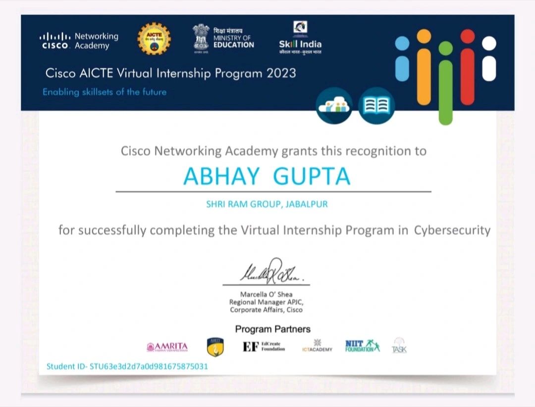 Abhay Gupta on LinkedIn: #srit #sritjabalpur #cybersecurity #cisco # ... Abhay Gupta on LinkedIn: #srit #sritjabalpur #cybersecurity #cisco # ...