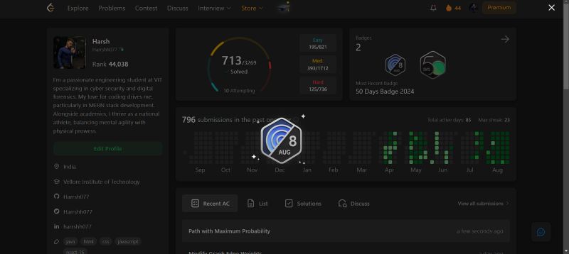 Harsh Srivastava on LinkedIn: #leetcode #dsa #consistency # ... Harsh Srivastava on LinkedIn: #leetcode #dsa #consistency # ...