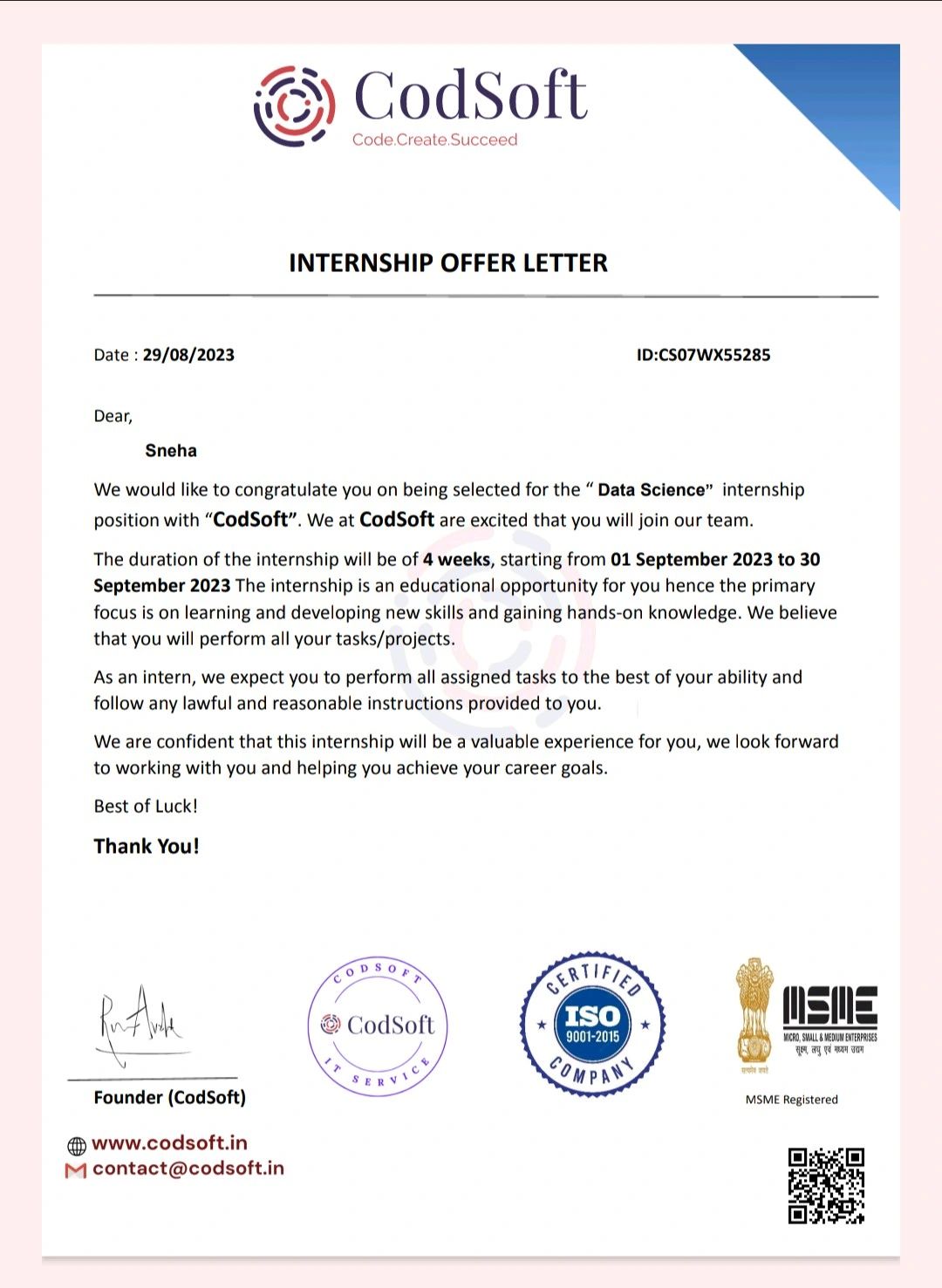 Sneha Kumari on LinkedIn: #internship #codsoft Sneha Kumari on LinkedIn: #internship #codsoft