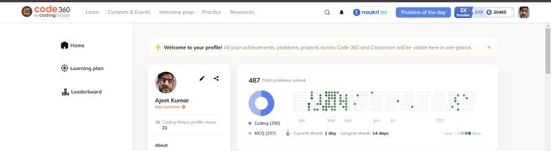 Ajeet Kumar on LinkedIn: #codingjourney #codingninjas #problemsolving # ... Ajeet Kumar on LinkedIn: #codingjourney #codingninjas #problemsolving # ...