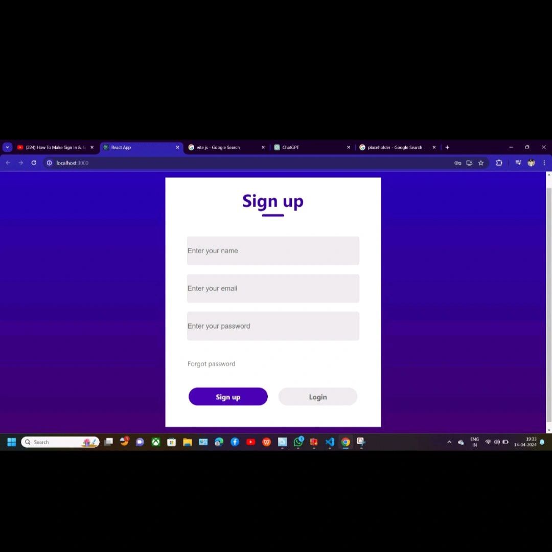 Vignesh R on LinkedIn: i have done sign up form with help of react js ... Vignesh R on LinkedIn: i have done sign up form with help of react js ...