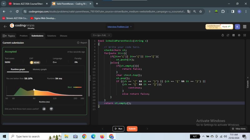 Kalki Dang on LinkedIn: Just Solved Valid Parenthesis Problem using ... Kalki Dang on LinkedIn: Just Solved Valid Parenthesis Problem using ...