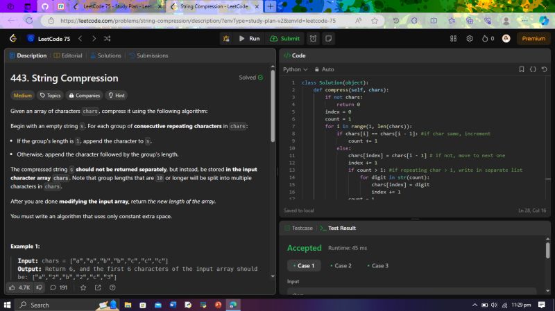 Rafiea Ashraf on LinkedIn: #leetcode75 #pythondev #codejourney # ... Rafiea Ashraf on LinkedIn: #leetcode75 #pythondev #codejourney # ...