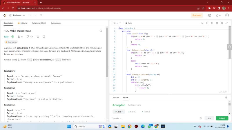 Atisha Gupta on LinkedIn: Problem 125. Valid Palindrome Atisha Gupta on LinkedIn: Problem 125. Valid Palindrome