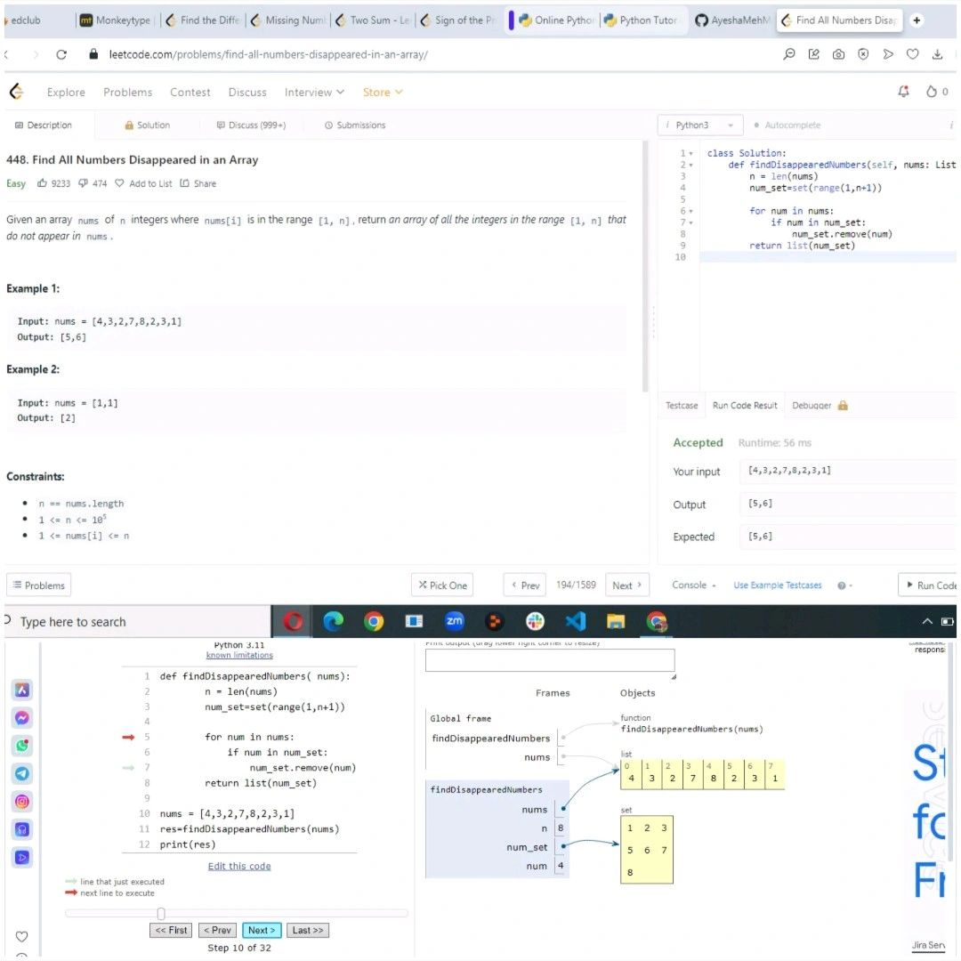 Ayesha Mehmood on LinkedIn: Leetcode day 24 find all numbers ... Ayesha Mehmood on LinkedIn: Leetcode day 24 find all numbers ...