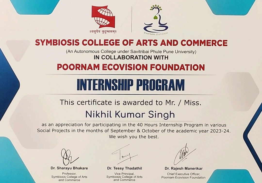 Nikhil kumar Singh on LinkedIn: #ngointernship #impactfulwork #gratitude Nikhil kumar Singh on LinkedIn: #ngointernship #impactfulwork #gratitude