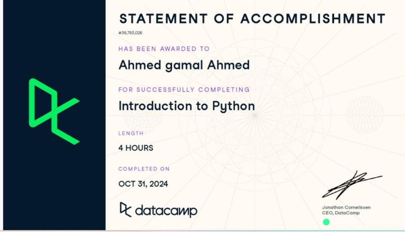 Ahmed Gamal Ahmed on LinkedIn: #python #datascience #learning #datacamp ... Ahmed Gamal Ahmed on LinkedIn: #python #datascience #learning #datacamp ...