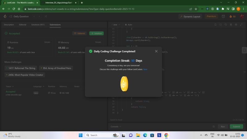 I've finished the 50-day Stick of Daily Leetcode Challenge today. It ... I've finished the 50-day Stick of Daily Leetcode Challenge today. It ...