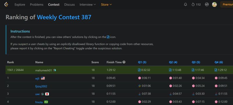 Umesh Mali on LinkedIn: #leetcode #codingcontest #achievementunlocked Umesh Mali on LinkedIn: #leetcode #codingcontest #achievementunlocked
