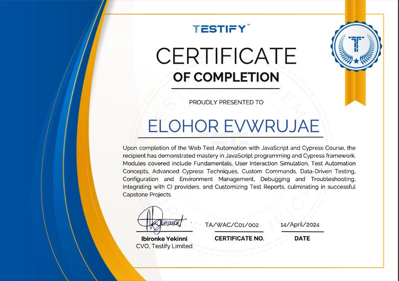 Elohor Evwrujae ( ITIL®,ISTQB®) on LinkedIn: A couple of weeks back, I ... Elohor Evwrujae ( ITIL®,ISTQB®) on LinkedIn: A couple of weeks back, I ...