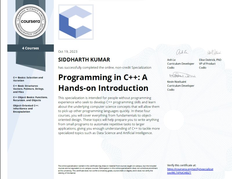 Siddharth Kumar on LinkedIn: #cplusplus #coursera #gratitude # ... Siddharth Kumar on LinkedIn: #cplusplus #coursera #gratitude # ...