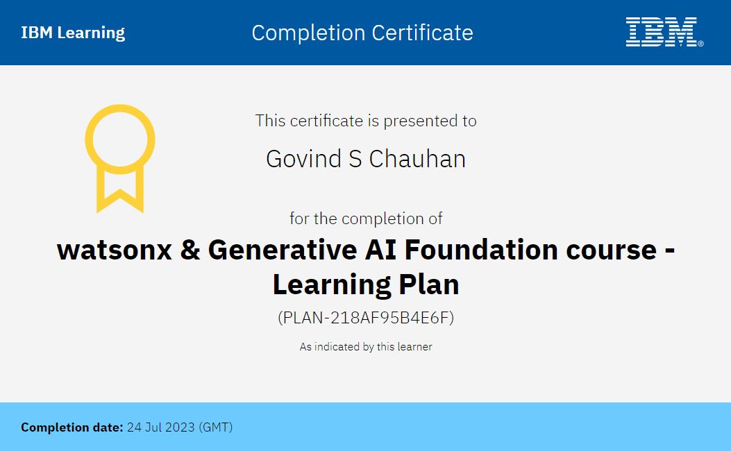 #generativeai #watsonx #ibmconsulting | Govind Chauhan #generativeai #watsonx #ibmconsulting | Govind Chauhan
