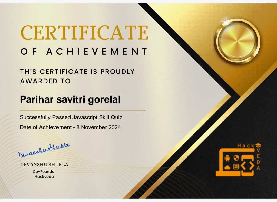 #achievementunlocked #javascriptskills #continuouslearning #hackveda ... #achievementunlocked #javascriptskills #continuouslearning #hackveda ...